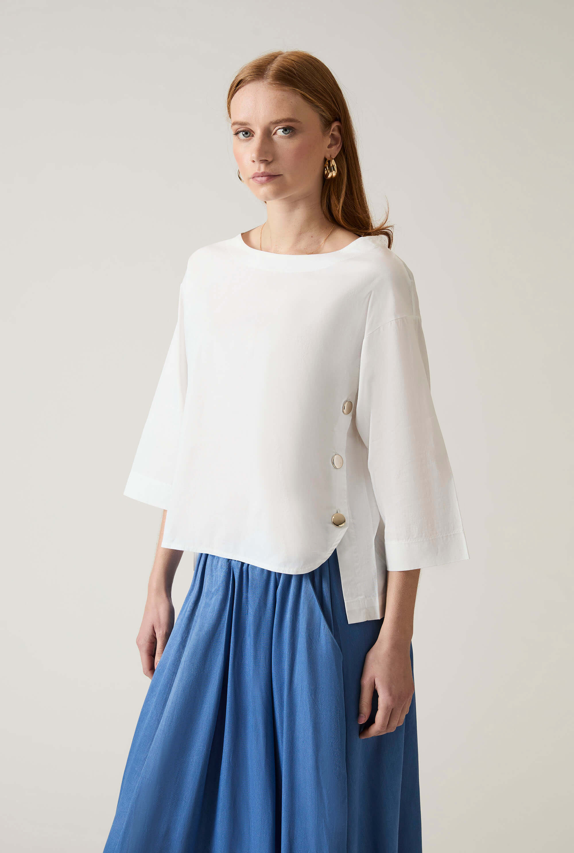 White Button Top – Classic Wardrobe Essential – James Lakeland